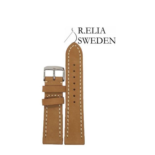 Klockarmband beige i äkta läder - 22mm - Reliasweden