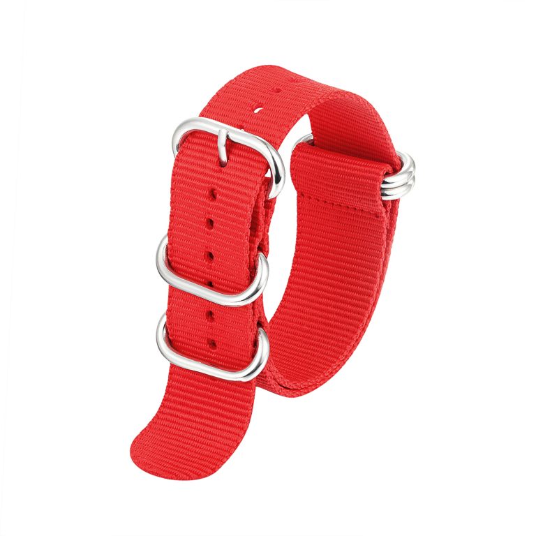 5 ringar ZULU Nylon klockarmband - röd 22mm - Reliasweden