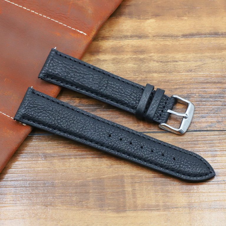 Extra extra långt R.Elia Klockarmband XXL - Svart i äkta läder ...